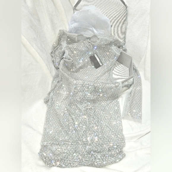 SKIMS | Dresses | Skims X Swarovski Stretch Net Long Sleeve Dress Mesh ...